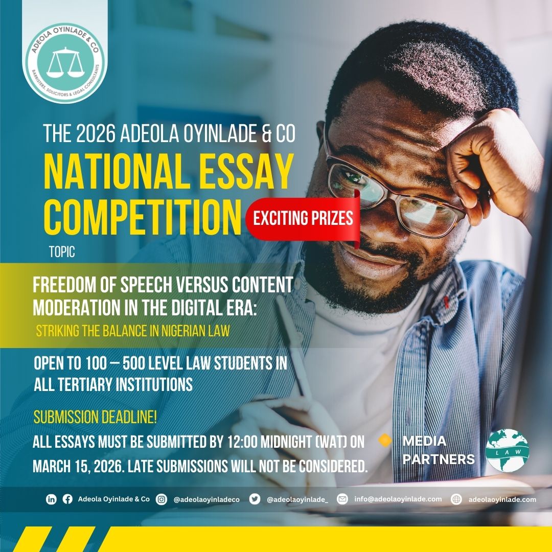Call for Submissions: The 2026 Adeola Oyinlade & Co. National Essay ...
